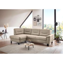 Die PlanBar Ecksofa &raquo;PP-PF23172&laquo; Eckgarnitur mit besonders kleinem Stellma&szlig; ca. 160 x 244 cm 100% Polyester