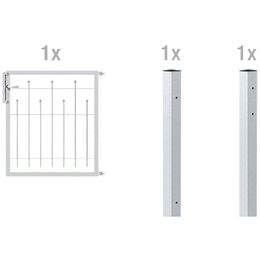 Alberts Zauneinzelt&uuml;r &raquo;Madrid&laquo; Breite: 100 cm, H&ouml;he 80 und 100 cm, feuerverzinkt silber Stahl