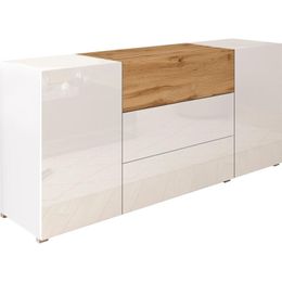 Home Affaire Sideboard &raquo;BERLIN&laquo; Moderne grifflose Kommode Breite 150 cm, 4 Schubk&auml;sten/ 2 T&uuml;ren braun