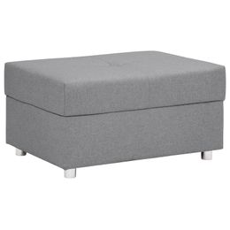 Home Affaire Hocker &raquo;Italia&laquo; mit Federkern grau Microfaser PRIMABELLE (100% Polyester);Struktur fein (100% Polyester)