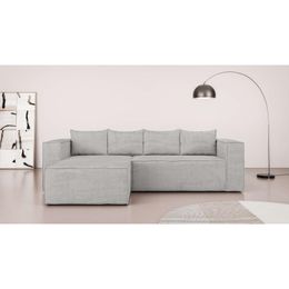 Home Affaire Ecksofa &raquo;LINCOLNVILLE mit Bettfunktion und Bettkasten, Ma&szlig;e B/H/T 244/76/150 cm&laquo; L-Form mit Wellenunterfederung, Recamiere beidseitig 