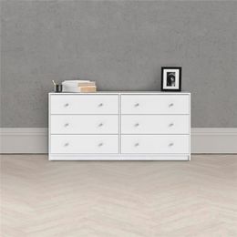 Home Affaire Sideboard &raquo;May, Aufbewahrung, Schubkastenkommode, Stauraum, Scandi-stil&laquo; Mit 6 Schubladen, Knopfgriffen, mehrere farben, T: 30 x B: 143 