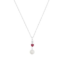 Amor Damen Kette mit Anh&auml;nger &raquo;Schmuck Geschenk, Herz Perle&laquo; mit Zirkonia (synth.) - mit Muschelkernperle