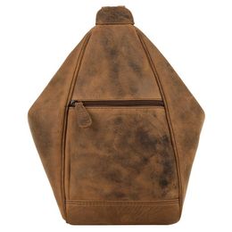 BAGAN Damen Cityrucksack echt Leder braun B/H/T: 31cm x 18cm x 12cm, onesize