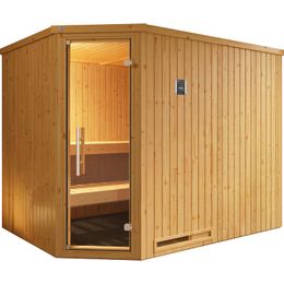 Weka Sauna &raquo;Varberg&laquo; Set, 7,5 kW Bio-Ofen mit digitaler Steuerung beige