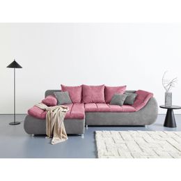 Home Affaire Ecksofa &raquo;Imola, elegant und modern, aktuelle Steppung im Sitz, bequem, L-Form&laquo; frei im Raum stellbar, wahlweise mit Bettfunktion und 
