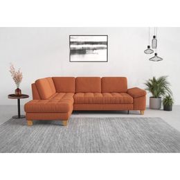 Sit & More sit&more Ecksofa &raquo;Westham L-Form&laquo; mit Ottomane, mit oder ohne Bettfunktion, Bettkasten, Verstellung orange 90% Polyester 10%Polyamid