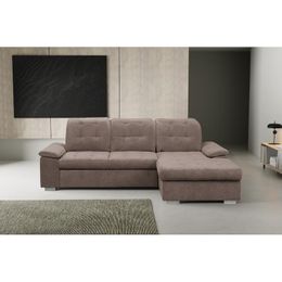 WERK2 Ecksofa &raquo;Carmen, mit Bettfunktion & Bettkasten, optional Sitztiefenverstellung&laquo; ohne Sitztiefenverstellung, Luxus-Microfaser Chenille, Braun 