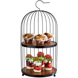 APS Etagere &raquo;Birdcage&laquo; Metall braun Massivholz