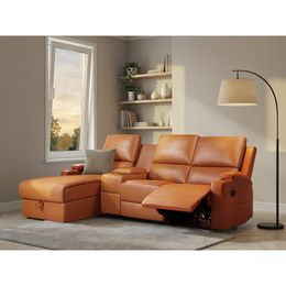 OTTO home Ecksofa &raquo;NAPORI Multimediasofa, 3er Kinosessel XXL, L-Form, 3 Bezugsstoffe&laquo; Kinosofa mit Relaxfunktion, Getr&auml;nkehalter, Staufach und 