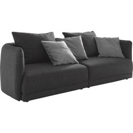 designwerk Big-Sofa &raquo;New York, anmutendes Designsofa&laquo; mit schmaler Arm- & R&uuml;ckenlehne schwarz 100% Polyester