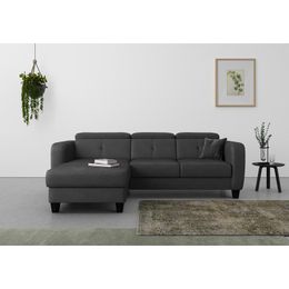 Sit & More sit&more Ecksofa &raquo;Belluci L-Form&laquo; inklusive Federkern, wahlweise mit Bettfunktion und Bettkasten grau