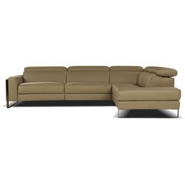 Calia italia Ecksofa &raquo;Pier, Design und erstklassiger Sitzkomfort im Einklang, L-Form&laquo; in hochwertigem Lederbezug, 310 cm Breite beige