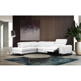 Calia italia Ecksofa &raquo;Benja, Designsofa mit erstklassigen Komfortfunktionen zum Wohlf&uuml;hlen&laquo; in Leder, mit elektrischer Relaxfunktion wei&szlig;