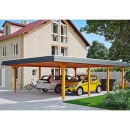 Skan Holz Doppelcarport &raquo;Wendland&laquo; Leimholz 550 cm hellbraun braun