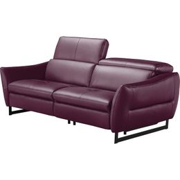Egoitaliano 2,5-Sitzer &raquo;Dafne, elegantes Designsofa mit hohem Sitzkomfort&laquo; wahlw. mit elektrischer Relaxfunktion, Kopfteile manuell verstellbar rot Leder NUVOLE (