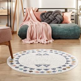 Carpet City Hochflor-Teppich &raquo;Focus 3034&laquo; rund 20 mm H&ouml;he Boho-Teppich, Hochtief-Muster/ 3D-Effekt, f&uuml;r Wohnzimmer, Schlafzimmer bunt Polypropylen