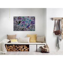 A.S. Cr&eacute;ation Leinwandbild &raquo;funky birds&laquo; Kunst V&ouml;gel 1 Stk. tlg. Keilrahmen Bild mit V&ouml;gel Floral Leinwand-Bild Wohnzimmer modern Wand bunt Holz, Stahl