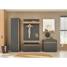 Home Affaire Garderoben-Set &raquo;GIRON/CiTY, moderne Garderobe, Komplettset mit viel Stauraum&laquo; Komplett-Set, 5 Stk. tlg. grau Holzwerkstoff