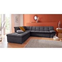 DOMO collection Ecksofa &raquo;Lagoa, moderne Sitzheftung, bequem und komfortabel, L-Form&laquo; wahlweise mit Bettfunktion, frei im Raum stellbar, gro&szlig;e 