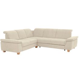 Home Affaire Ecksofa &raquo;Dalia L-Form&laquo; mit Federkernpolsterung, wahlweise mit Bettfunktion, Bettkasten beige Luxus-Microfaser Florence (100% Polyester);