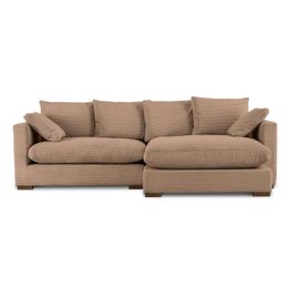 Home Affaire Ecksofa &raquo;Coray&laquo; Breite 266 cm, extra weich und kuschelig, mit Federn und Daunen braun 100% Polyester