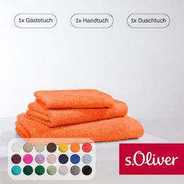 s.Oliver Handtuch Set &raquo;s.Oliver, Premium Qualit&auml;t, 600 gr/m&sup2;,&laquo; Set 3 Stk. Walkfrottier 1 G&auml;stetuch 30x50 cm, 1 Handtuch 50x100 cm, 1 Duschtuch 70x140 