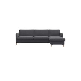 FLEXLUX Ecksofa &raquo;Fiore, super Sitzkomfort durch Kaltschaum im Sitz, L-Form&laquo; schmale Armlehnen, F&uuml;&szlig;e Alu+ Eiche grau 100% Polyester