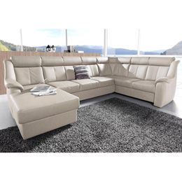 Sit & More sit&more Wohnlandschaft &raquo;Basel U-Form&laquo; wahlweise mit Relaxfunktion beige Luxus-Microfaser Altara Nubuck (100% Polyester);Kunstleder SOFTLUX ;
