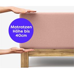 Spannbettlaken &raquo;Boxspringbett Bettlaken - Spannbetttuch f&uuml;r Matratzen bis 40cm&laquo; Elastisch & Rutschfest: 90x200, 140x200, 160x200, 180x200 & &Uuml;bergr&ouml;&szlig;en