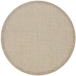 Ayyildiz Teppiche Outdoorteppich &raquo;GIZA 1410&laquo; rund 3 mm H&ouml;he In- und Outdoor, Wetterfest, Wasserabweisend, robust beige Polypropylen
