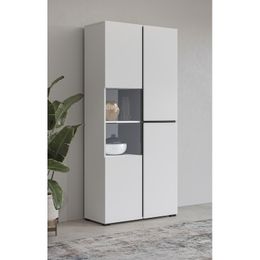 OTTO home Vitrine &raquo;Cross, H&ouml;he 183,5 cm, moderne grifflose Standvitrine mit 3 T&uuml;ren&laquo; Hochschrank mit viel Stauraum, Glast&uuml;r und verstellbaren 