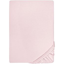 Biberna Spannbettlaken &raquo;Thea&laquo; aus Baumwolle, f&uuml;r Matratzen bis 25 cm H&ouml;he, Bettlaken, Spannbetttuch rosa Jersey-Elasthan, Obermaterial: 97% Baumwolle, 3% 