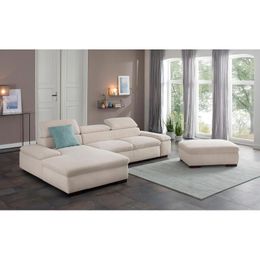 Home Affaire Ecksofa &raquo;Alberto L-Form&laquo; mit Kopfteilverstellung, wahlweise mit Bettfunktion beige 90% Polyester, 10% Polyamid;Luxus-Microfaser ALTARA 