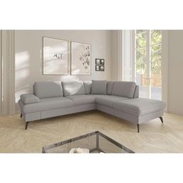Sit & More sit&more Ecksofa &raquo;Morris Jubi L-Form, B: 238 cm&laquo; mit Armteilfunktion & 1 Zierkissen, optional Bettfunktion grau 95% Polyester, 5% Polyamid