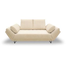 Home Affaire Schlafsofa &raquo;Jadelyn mit klappbaren Armlehnen, Bettsofa mit Federkern, Breite 250cm&laquo; Federkern, Cord-Bezug, incl. 2 Armlehnkissen, 