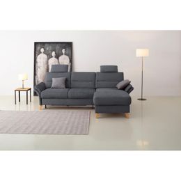 Home Affaire Ecksofa &raquo;Westerland L-Form&laquo; Federkern-Polsterung, wahlweise mit Bettfunktion, Bettkasten grau 100% Polyester