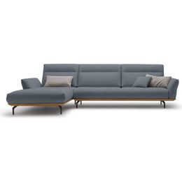 Creation BY ROLF BENZ Ecksofa &raquo;CR.460 Designsofa mit erstklassigem Sitzkomfort&laquo; Sockel in Nussbaum, Winkelf&uuml;&szlig;e in Umbragrau, Breite 338 cm blau 
