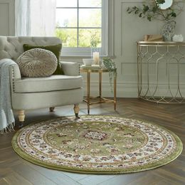 FLAIR RUGS Teppich &raquo;Sherborne&laquo; rund 8 mm H&ouml;he gr&uuml;n Kunstfaser