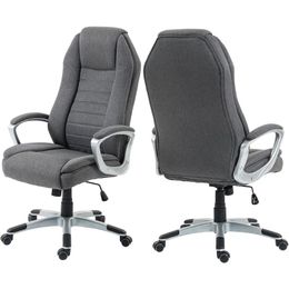 Duo Collection Chefsessel &raquo;Dirk&laquo; () ergonomischer B&uuml;rostuhl mit Federkern grau Stoff