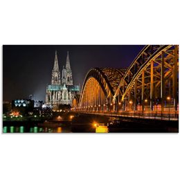 Artland Glasbild &raquo;K&ouml;lner Dom mit Br&uuml;cke&laquo; Deutschland 1 Stk. tlg. in verschiedenen Gr&ouml;&szlig;en schwarz