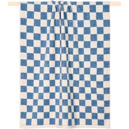 Pad Badetuch &raquo;CHESS, 70x140 cm&laquo; Made in Europe, 100% Baumwolle, modernes Karo Design blau Frottee, Frottee
