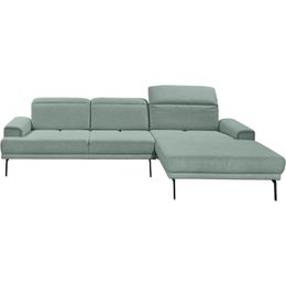 Musterring Ecksofa &raquo;MR 4580&laquo; mit Kopf- und Sitztiefenverstellung, Metallfu&szlig; chrom, 288 x 193/220cm gr&uuml;n 100% Polyester