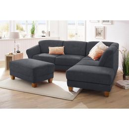 Home Affaire Ecksofa &raquo;Gotland L-Form&laquo; wahlweise mit Sitztiefenverstellung + Bettkasten grau Struktur (100% Polypropylen);Luxus-Microfaser ALTARA 