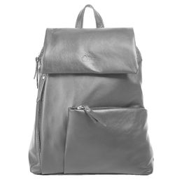 CLUTY Damen Cityrucksack echt Leder, Made in Italy schwarz B/H/T: 27cm x 30cm x 4cm, onesize