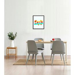 queence Bild &raquo;Maurice&laquo; Essen Figuren Kunst Lebensmittel Obst Obst Bilder 1 Stk. tlg. HD Premium Poster-Druck inkl. Holzrahmen orange Acrylglas, Holz, 