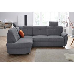 Sit & More sit&more Ecksofa &raquo;Sonoma L-Form&laquo; wahlweise mit Bettfunktion und Bettkasten grau Kunstleder SOFTLUX ;Luxus-Microfaser ALTARA NUBUCK (100% Polyester);