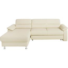 Sit & More sit&more Ecksofa &raquo;Ascara L-Form&laquo; inklusive Boxspring/Federkern-Polsterung, wahlweise mit Bettfunktion beige NaturLeder;Luxus-Microfaser (100% 