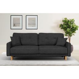 Home Affaire 3-Sitzer &raquo;TRIPLO optionale Schlafsofa mit Bettkasten, Ma&szlig;e B/T/H: 215/100/89 cm&laquo; Wahlweise Bettfunktion - Liegefl&auml;che 145x191 cm, R&uuml;cken-