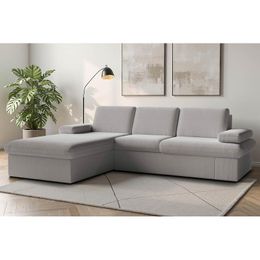 Sit & More sit&more Ecksofa &raquo;Moreno L-Form, B: 247 cm&laquo; mit Armteilverstellung, optional Bettfunktion grau 95% Polyester, 5% Polyamid